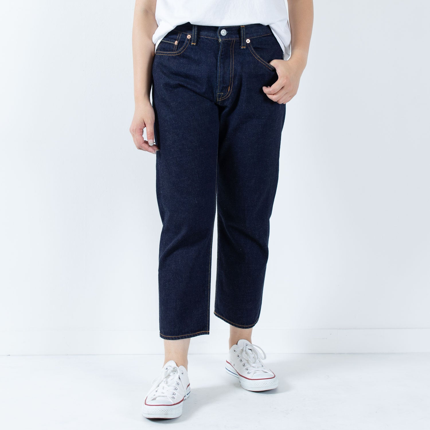 甘織デニムボーイフレンドアンクル丈パンツ 73388 DEEPBLUE 甘織デニムボーイフレンドアンクル丈パンツ 73388 DEEPBLUE